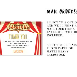 EDITABLE Carnival THANK YOU Card. Carnival Birthday Invitation ...