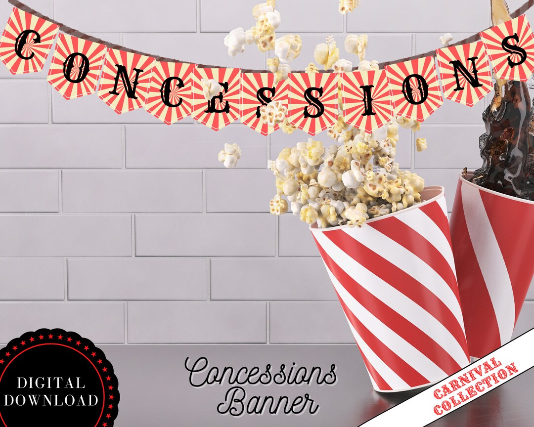CARNIVAL Concessions Pennant Banner, Carnival Birthday, Carnival Themed ...