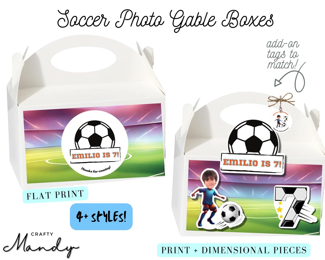 Soccer Birthday | Soccer Theme | Custom Party Favors | Gable Boxes ...