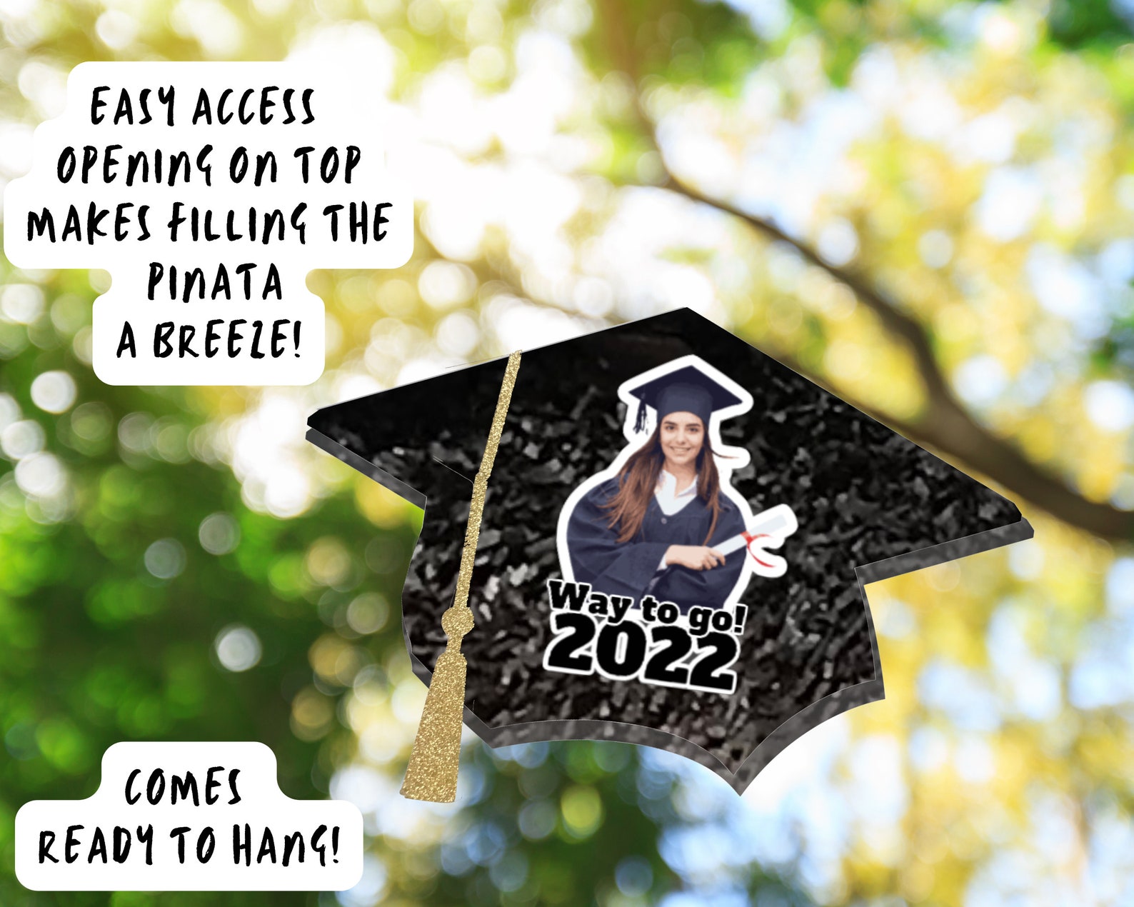 Graduation Pinata, Grad Cap Pinata, Graduation Cap Pinata, Pull String ...