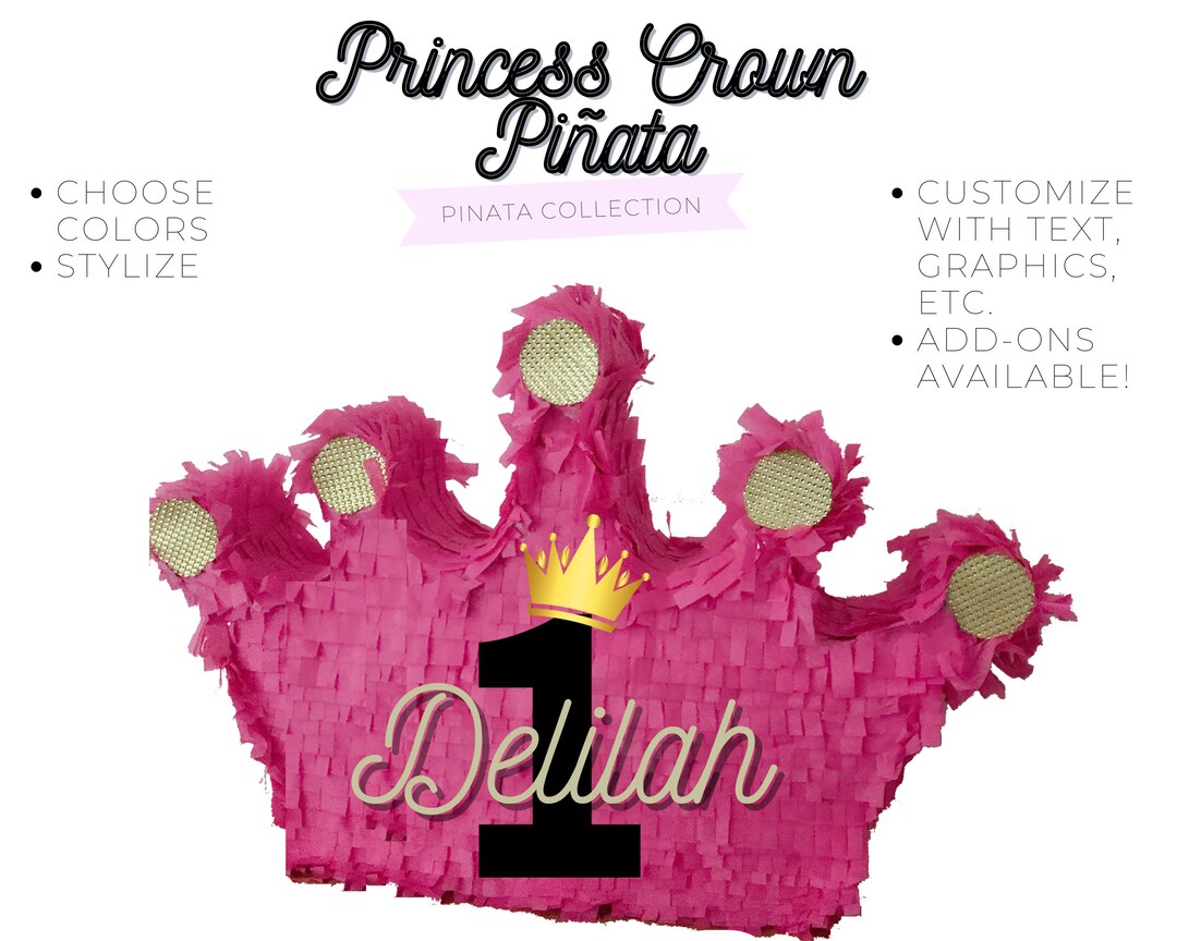 Crown Pinata, Princess Crown, Princess Themed, Pink Pinata, Pull String ...