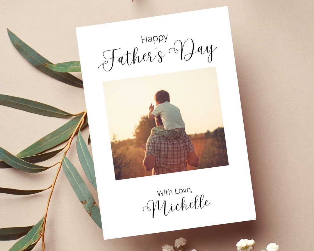 Personalized Father's Day Photo Card, Fathers Day Card, Happy Father's ...