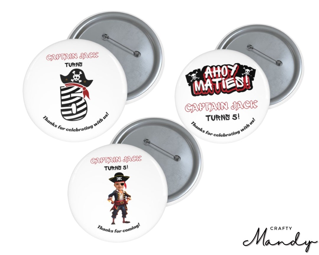 Pirate Photo Personalized Pins | Pirate Birthday | Pirate Theme| Pirate ...
