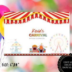 EDITABLE Carnival Water Bottle Labels, Carnival Party Carnival Themed ...