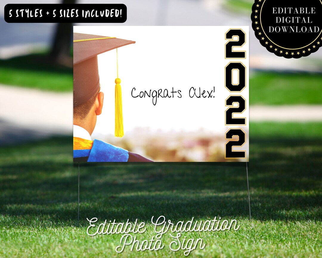 Graduation Sign, EDITABLE Sign, Lawn Sign, Graduation Sign, Congrats ...
