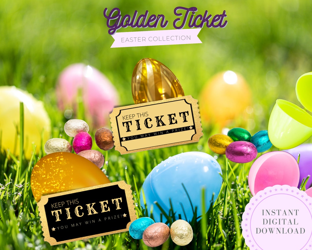GOLDEN TICKET Clipart Printable Reward Ticket Gold Coupon Kids Activity ...