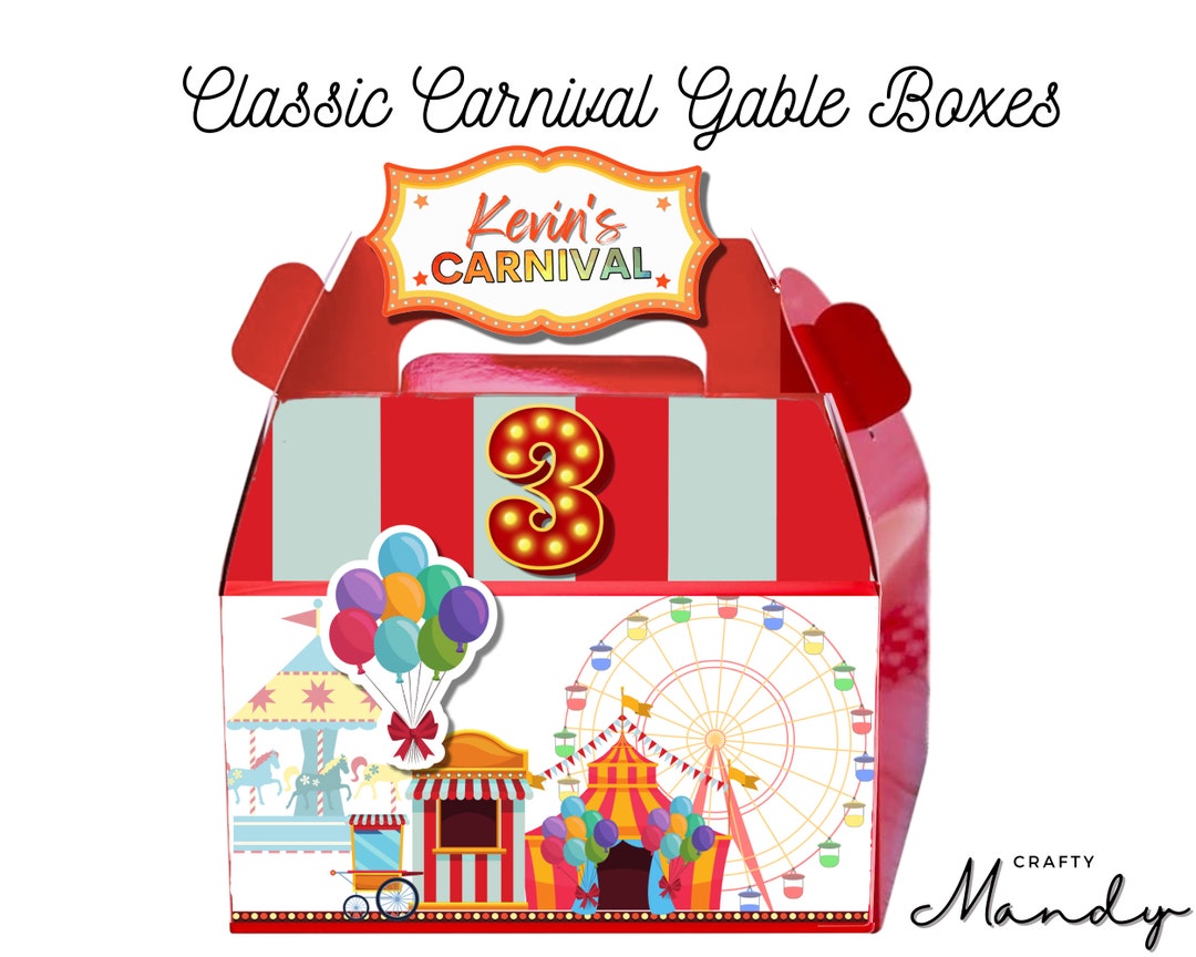 Classic Carnival Birthday | Carnival | Custom Party Favors | Gable ...