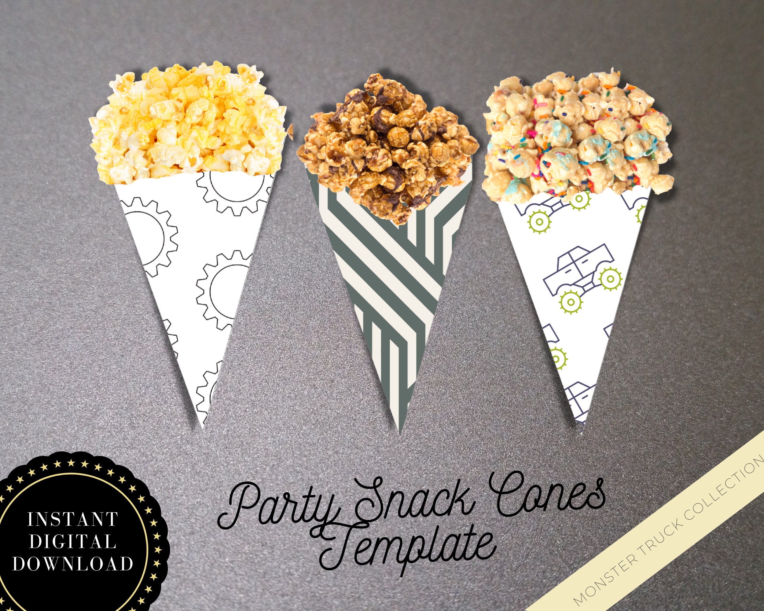 Popcorn Cone Holder Template