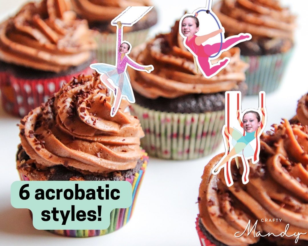 CUSTOM Acrobat Photo Cupcake Topper, Custom Cupcake Topper, Photo ...