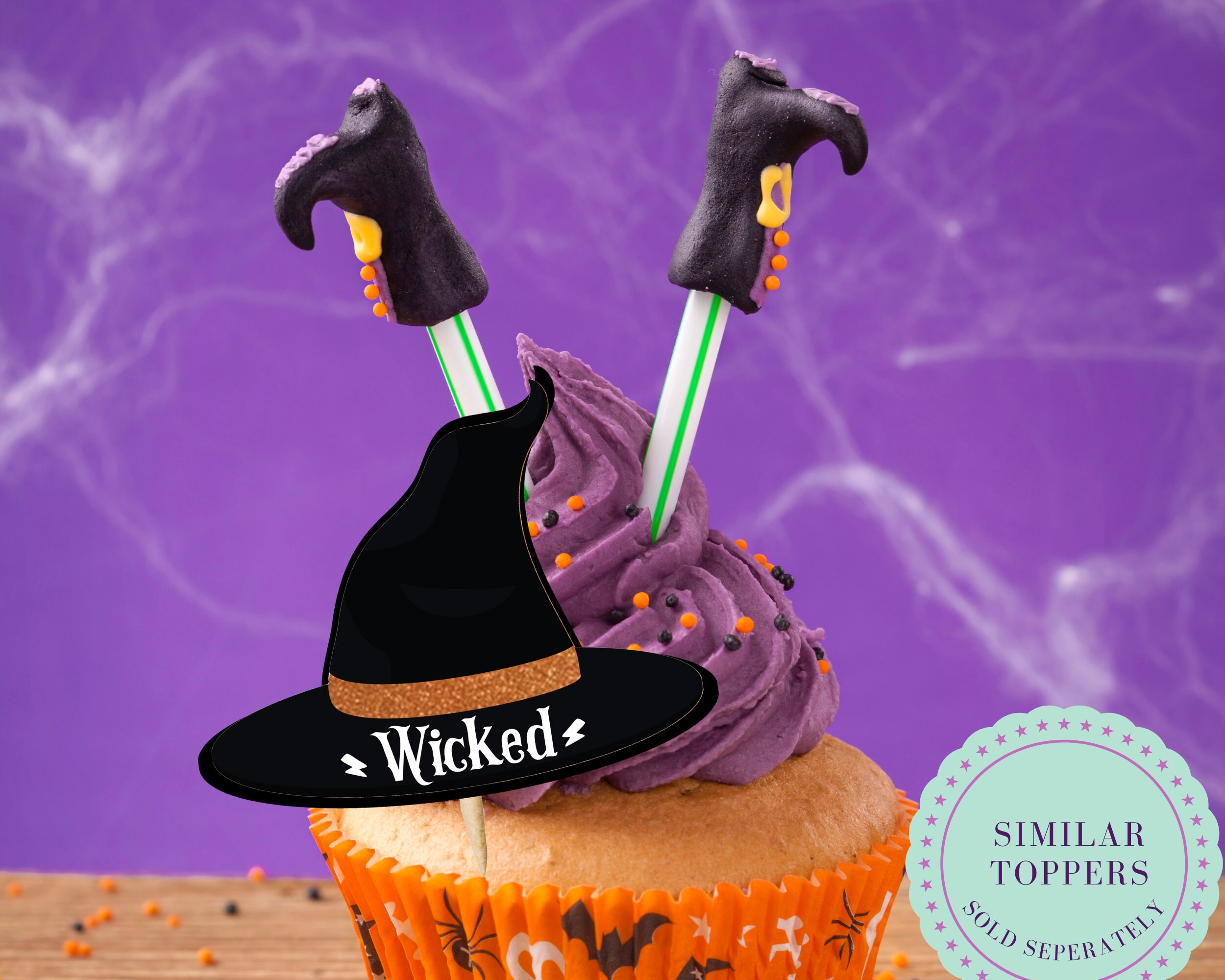 Wicked Halloween Witch Cupcake Topper Witch Legs Cupcake - Etsy