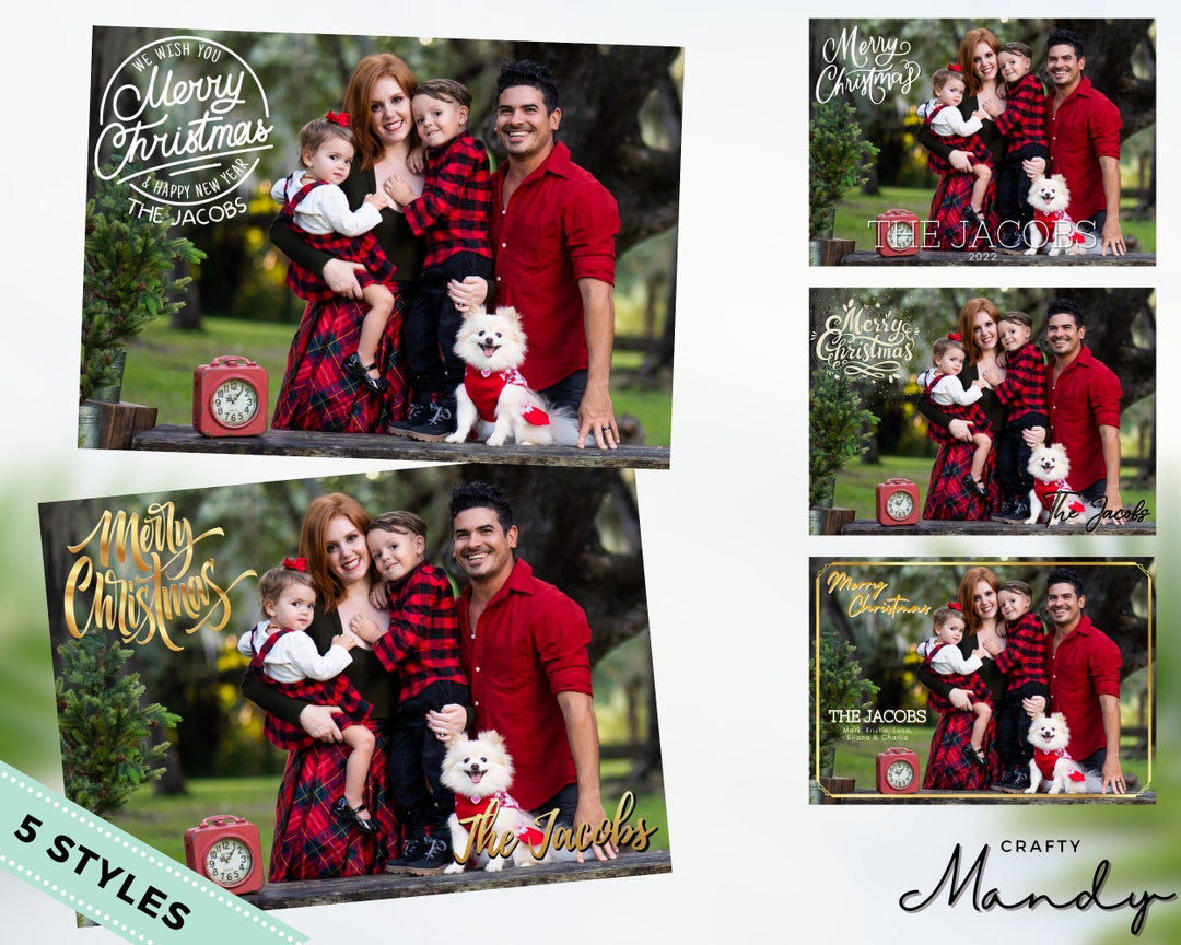 EDITABLE Christmas Holiday Photo Greeting Cards. Merry Christmas ...