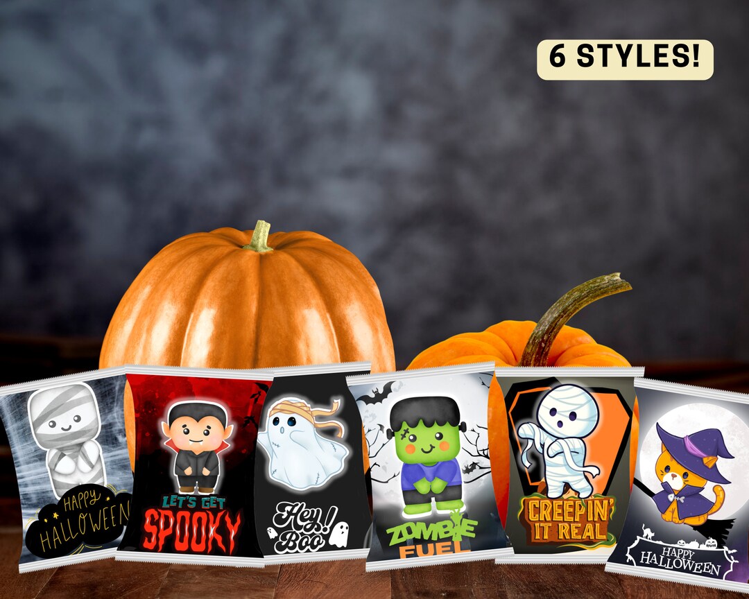 Halloween Chip Bag Wrapper, Halloween Party Favors, Halloween Character ...
