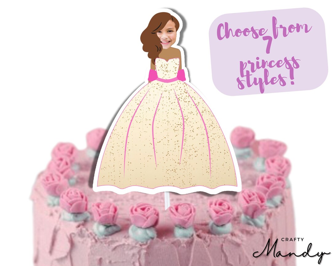 Princess Personalized Cake Topper, Photo Cake Topper, Princess Party ...