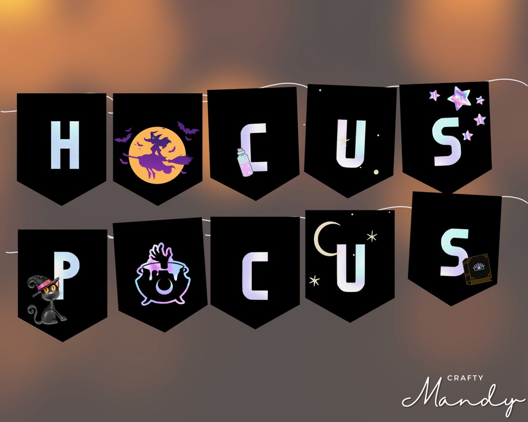 Hocus Pocus Banner, Hocus Pocus Halloween Banner, Hocus Pocus Garland ...