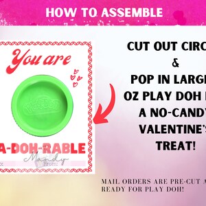 Printable Valentines Card for Kids, Play Dough Valentine's Day Gift Tag ...