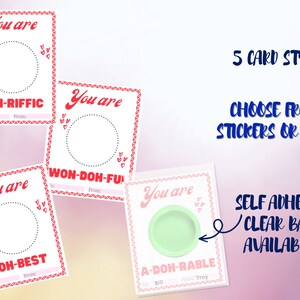 Printable Valentines Card for Kids, Play Dough Valentine's Day Gift Tag ...