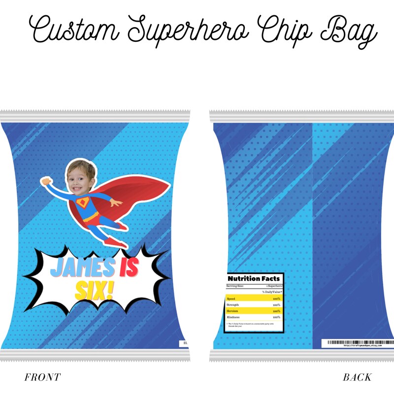 Superhero Chip Bag - Etsy