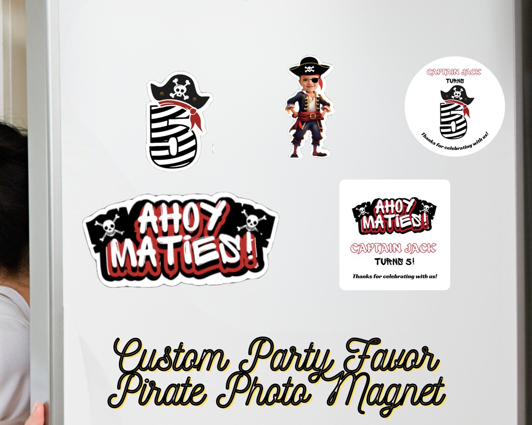 Pirate Photo Birthday | Custom Party Favors | Custom Magnets | Pirate ...