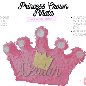 Crown Pinata, Princess Crown, Princess Themed, Pink Pinata, Pull String ...
