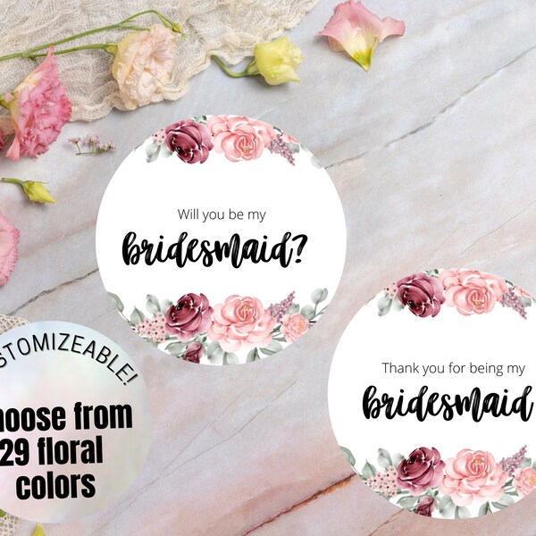 Bridesmaids Circle Stickers - Etsy