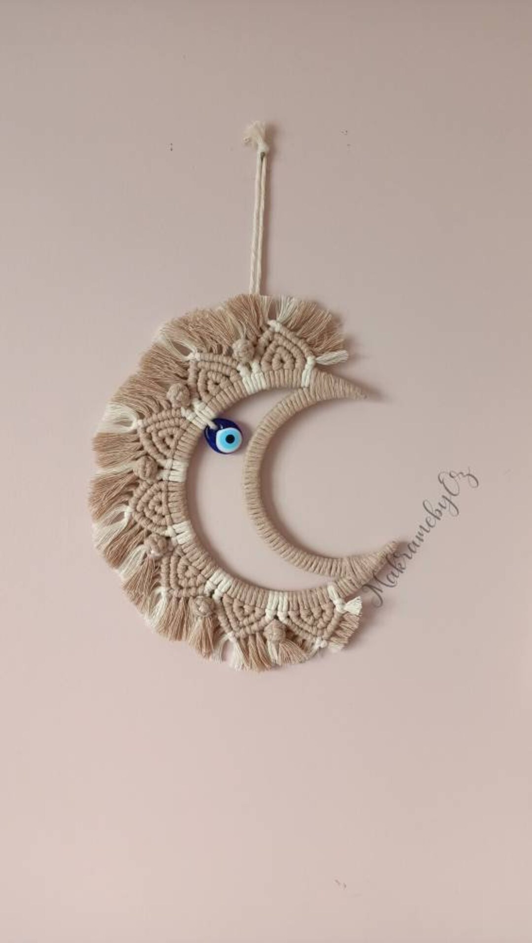 Evil Eye Boho Wall Decor, Boho Moon Wall Hanging, Macrame Home Decor ...