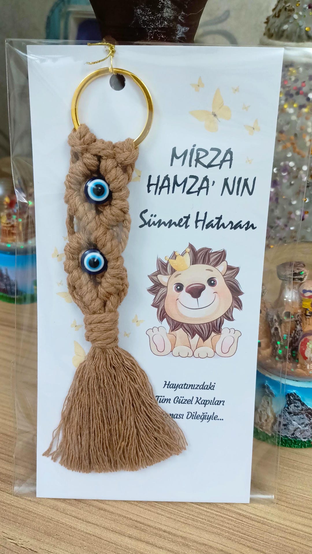 Macrame Keychain Lion King Teddy Bear Baby Shower Favors, Baptism Gift ...