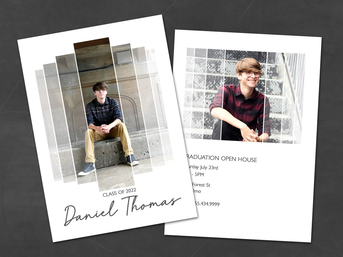 Graduation Announcement Card, Class of 2022, Photo Party Invitation ...
