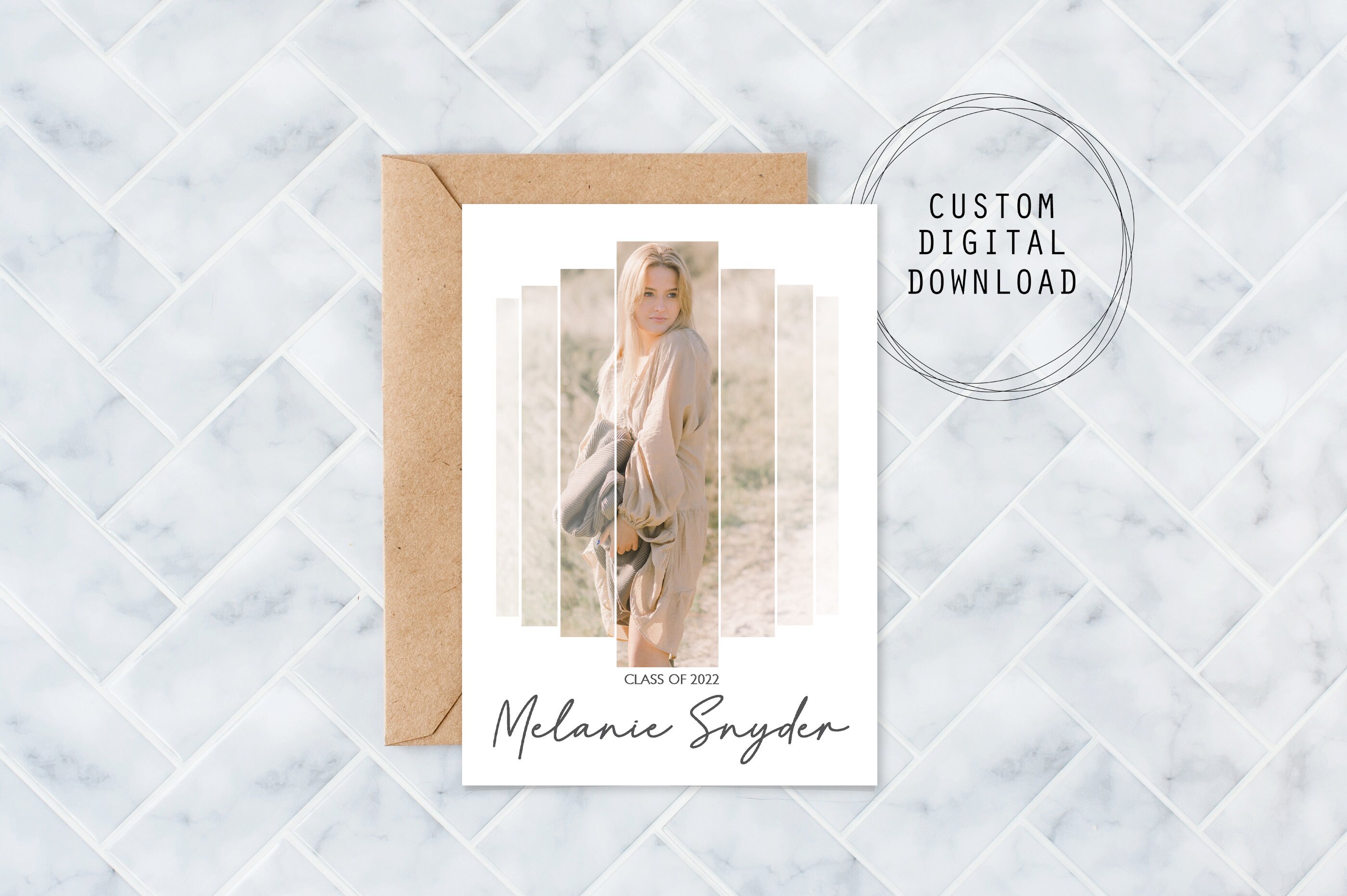 Graduation Announcement Card, Class of 2022, Photo Party Invitation ...