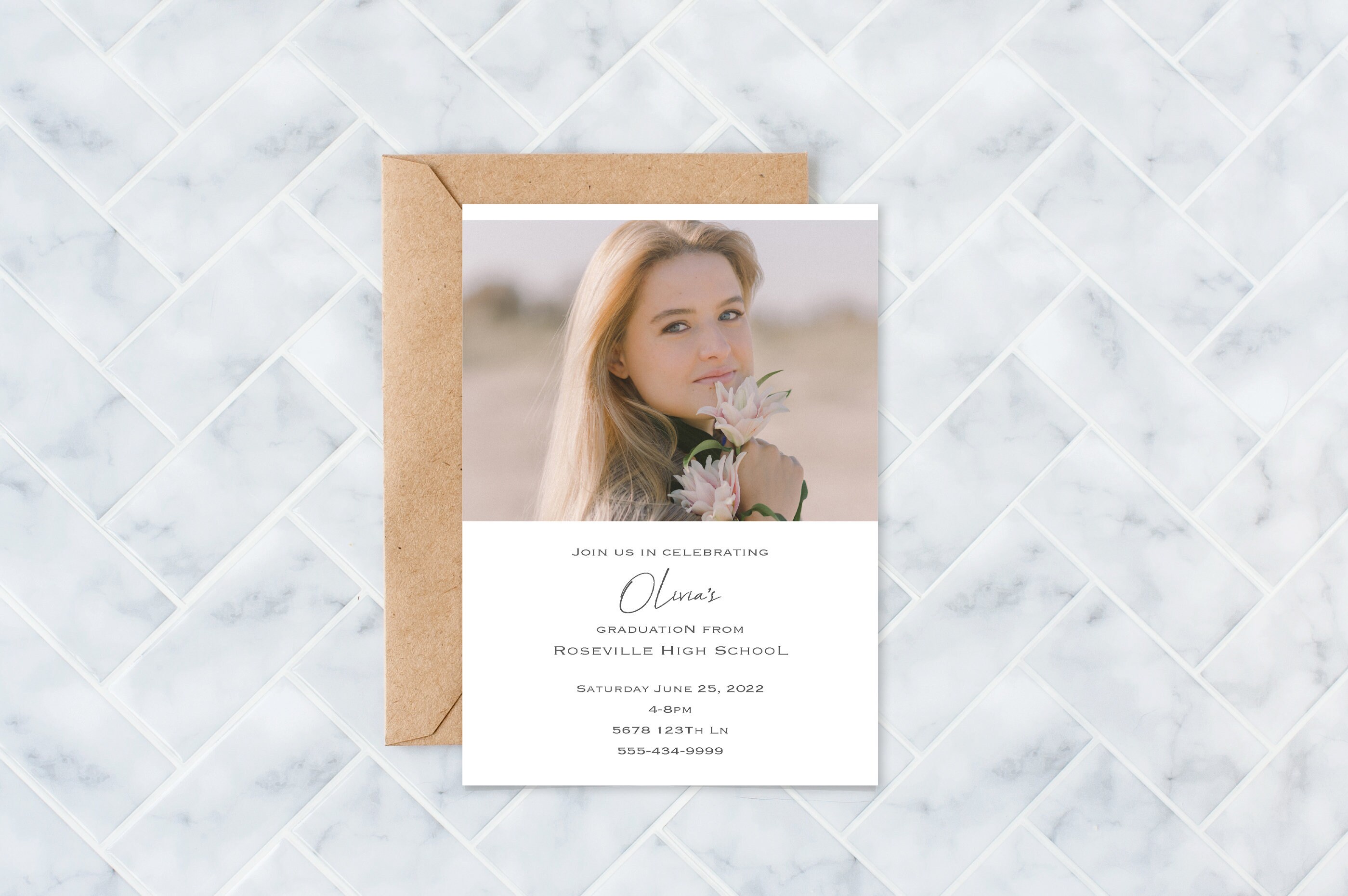 Personalized Photo Graduation Party Invitation, Custom, Printable, 5x7 ...