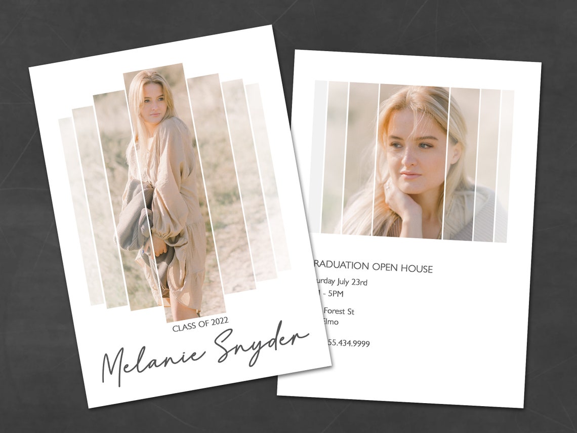 Graduation Announcement Card, Class of 2022, Photo Party Invitation ...