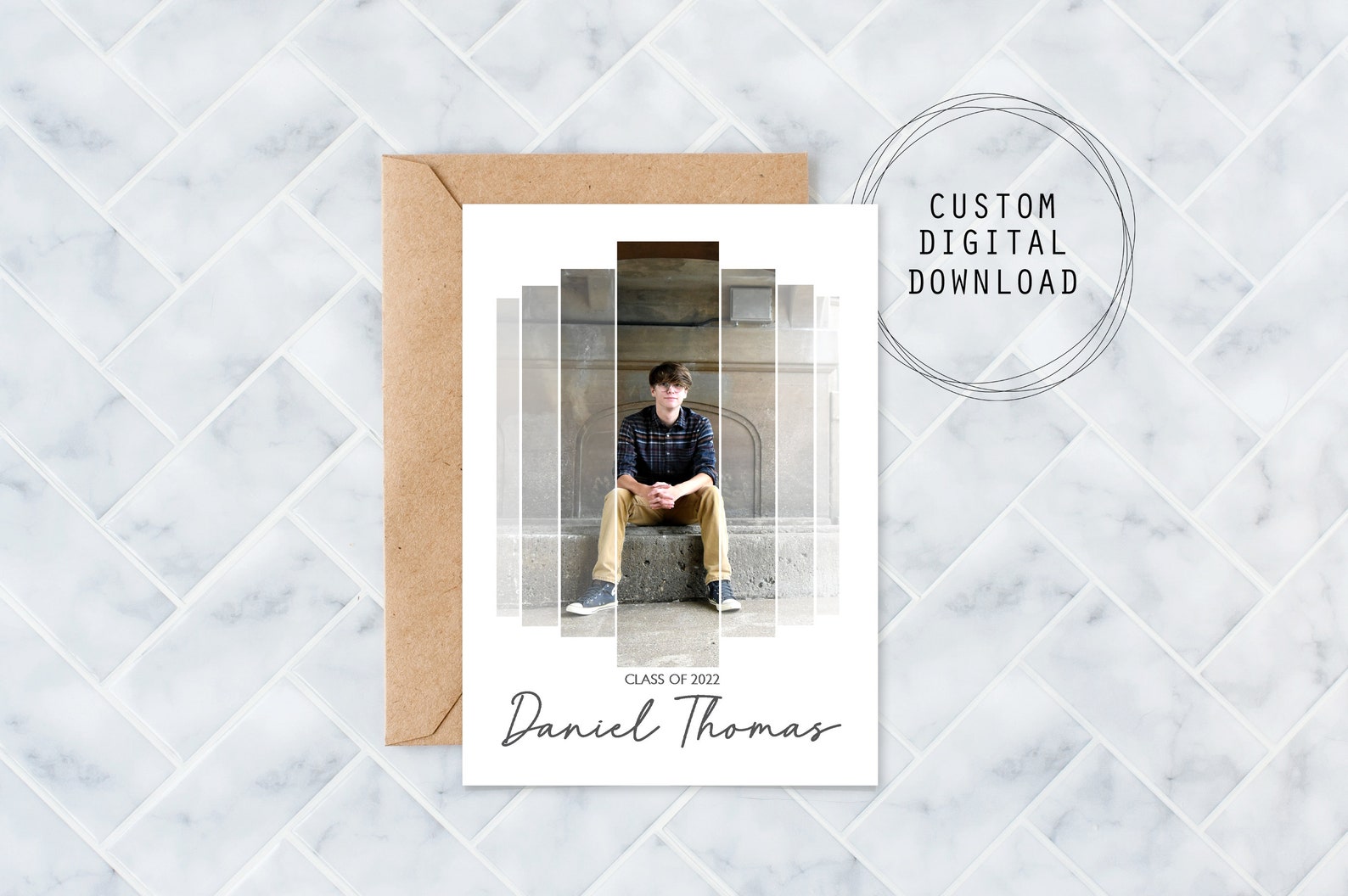 Graduation Announcement Card, Class of 2022, Photo Party Invitation ...