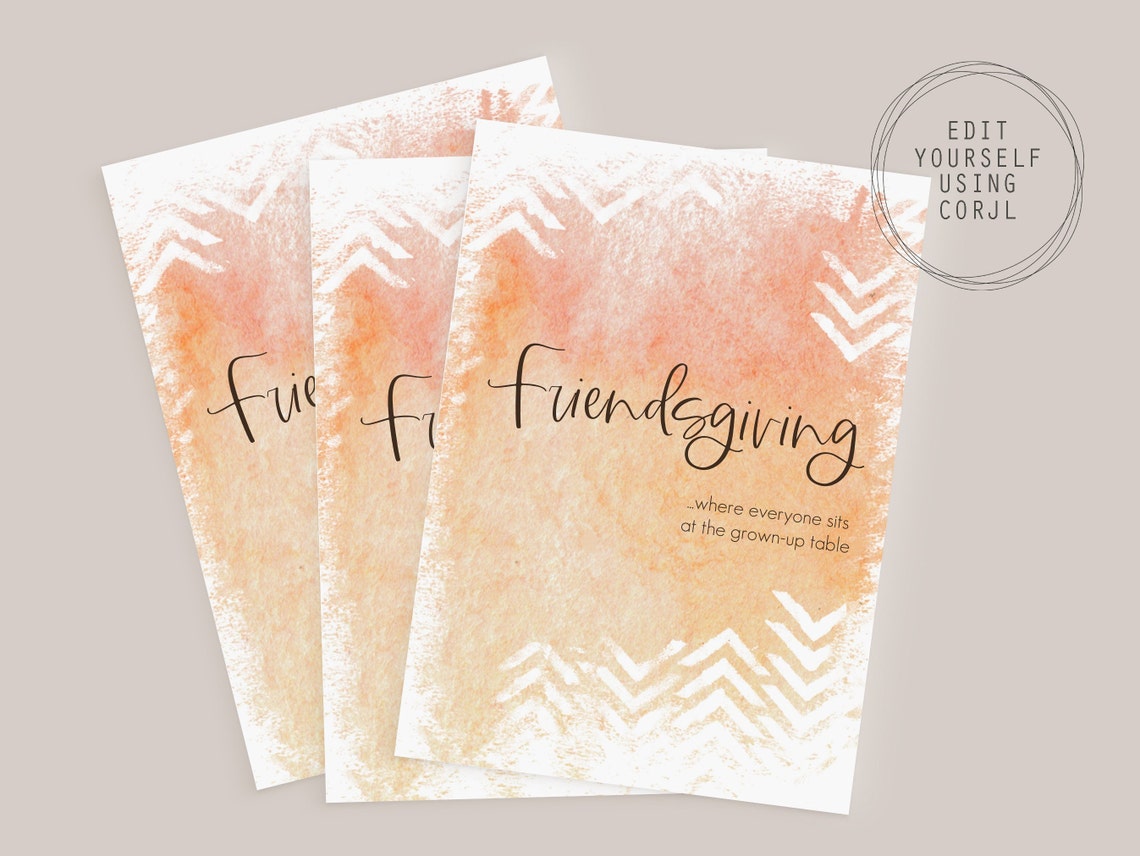 Funny Friendsgiving Invitation Template-sit at the Grown-up Table ...