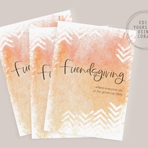 Funny Friendsgiving Invitation Template-sit at the Grown-up Table ...
