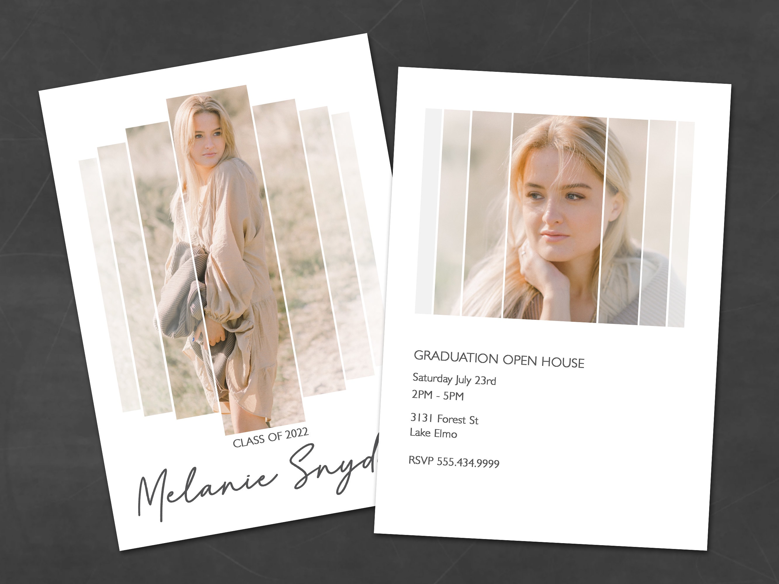 Graduation Announcement Card, Class of 2022, Photo Party Invitation ...