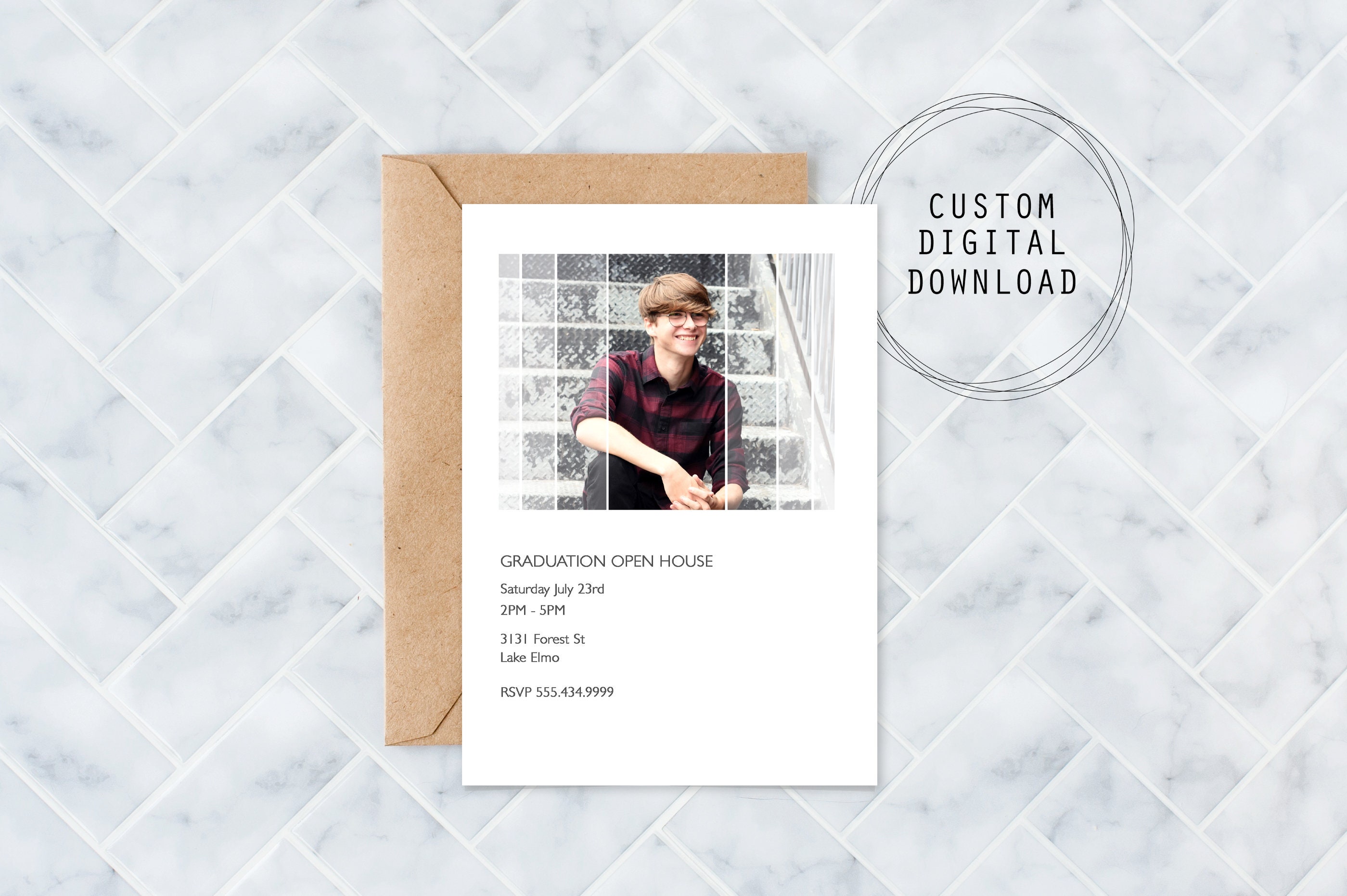 Graduation Announcement Card, Class of 2022, Photo Party Invitation ...