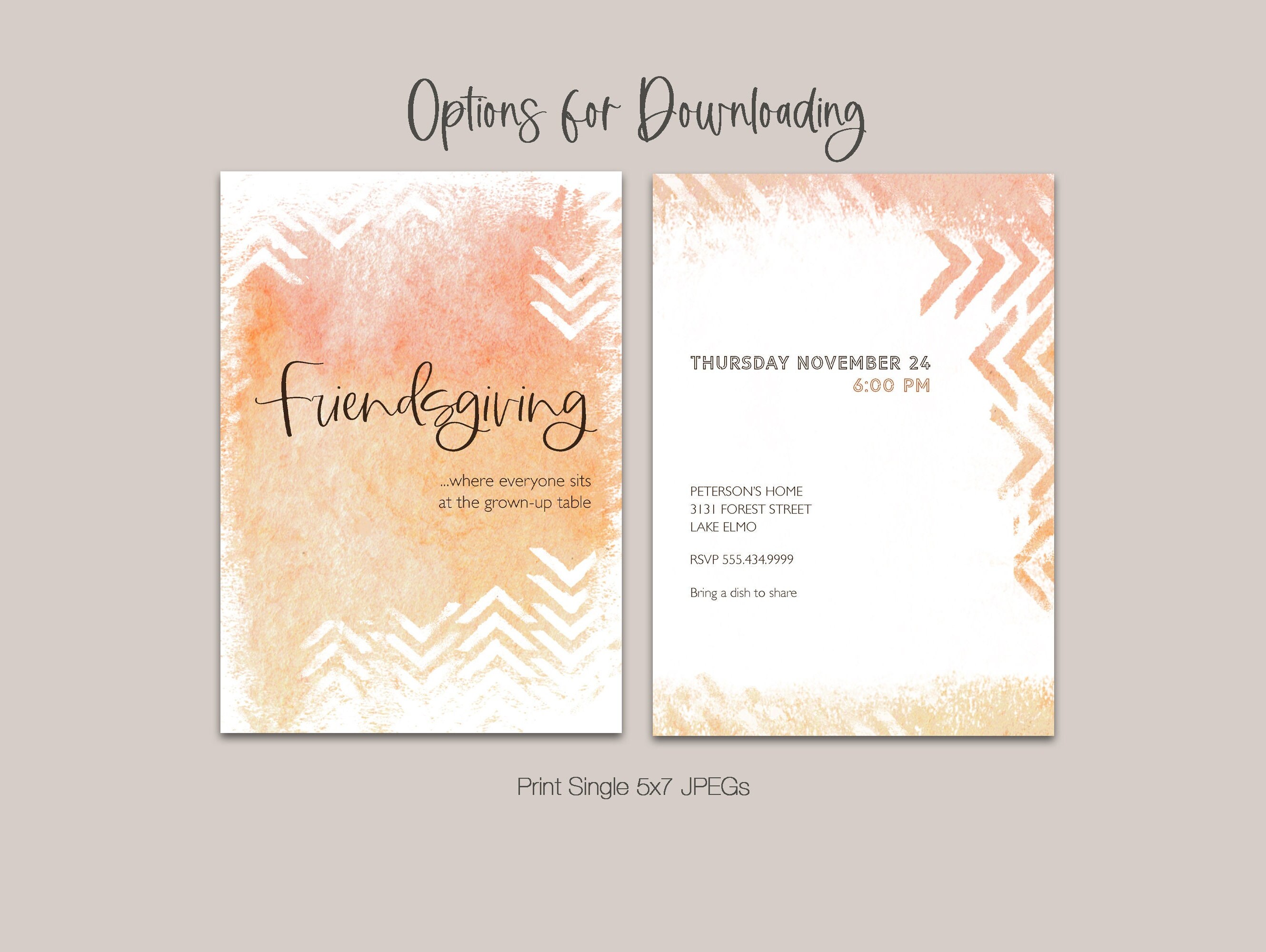 Funny Friendsgiving Invitation Template-sit at the Grown-up Table ...