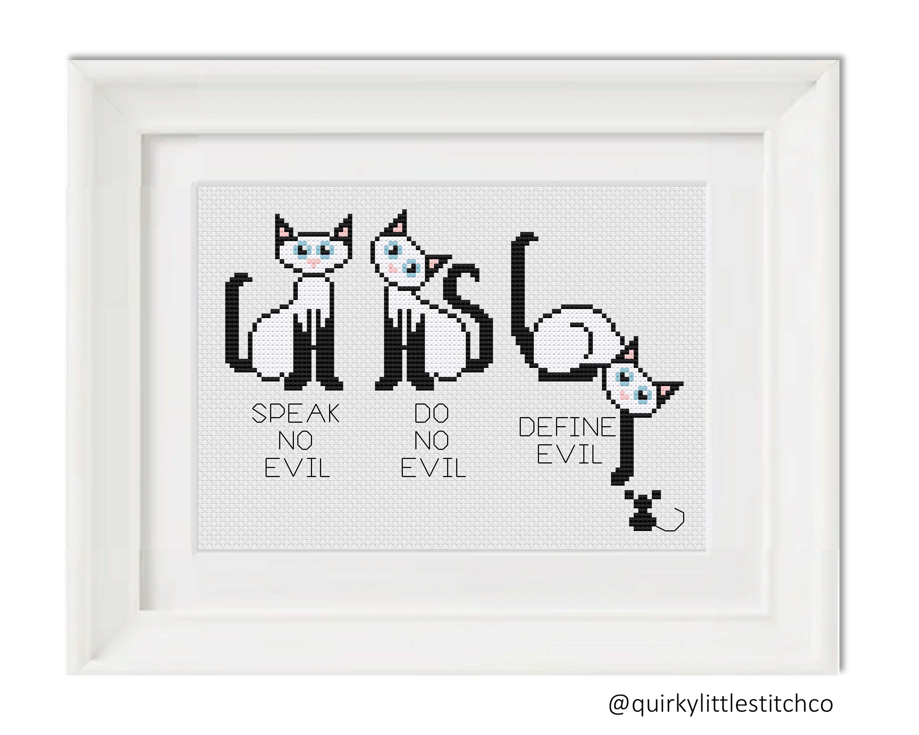 Speak No Evil Counted Cross Stitch Pattern Funny Modern Easy - Etsy