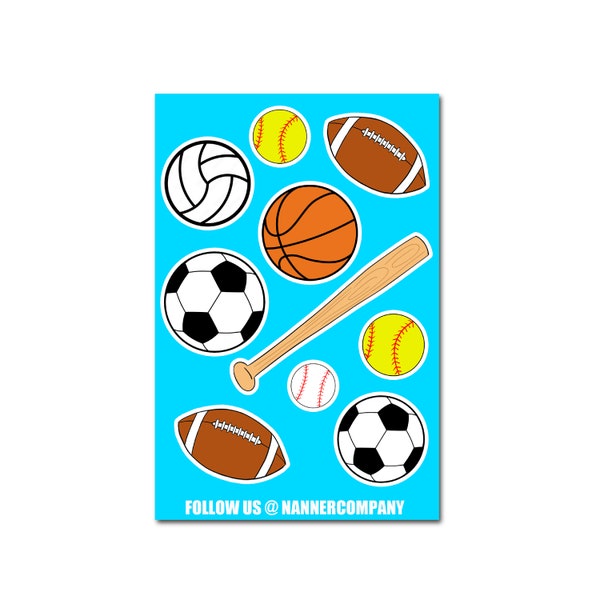 Sports Balls Vinyl Stickers - Etsy