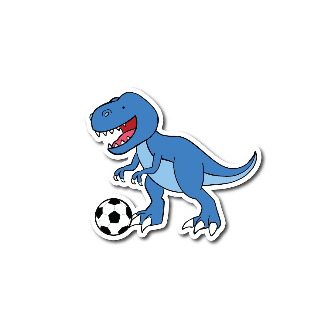 Soccer Dinosaur Sticker | T-rex Sticker | Soccer Sticker - Etsy