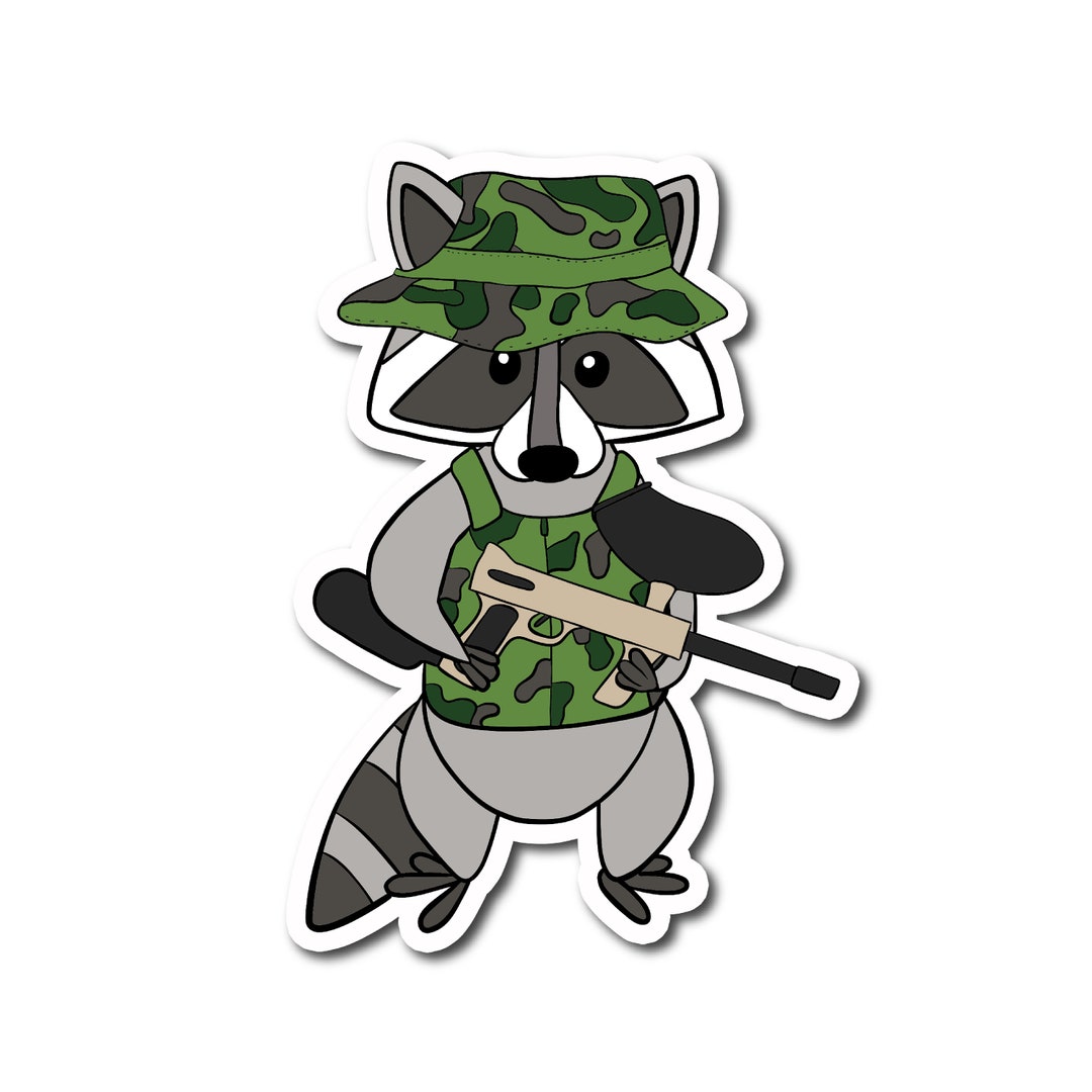 Tactical Raccoon Sticker Raccoon Sticker Paintball Sticker - Etsy