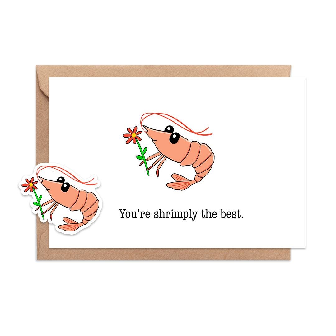 Shrimply the Best Greeting Card | Cute Greeting Card | Greeting Card ...
