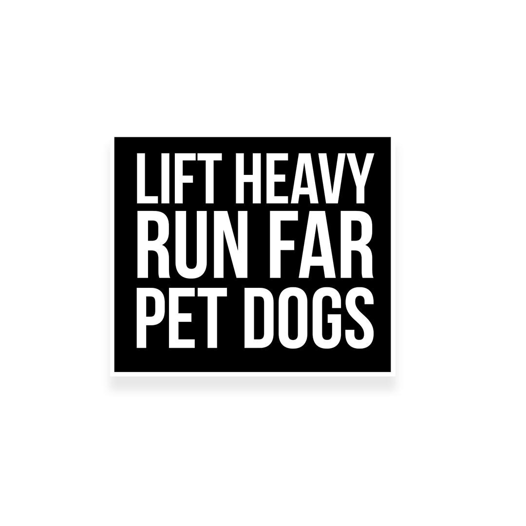 Lift Heavy, Run Far, Pet Dogs Sticker | Gym | Crossfit - Etsy