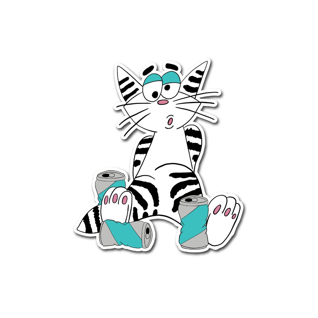 Hank the Cat Vinyl Sticker Vinyl Sticker Cat Sticker Hydroflask Sticker ...