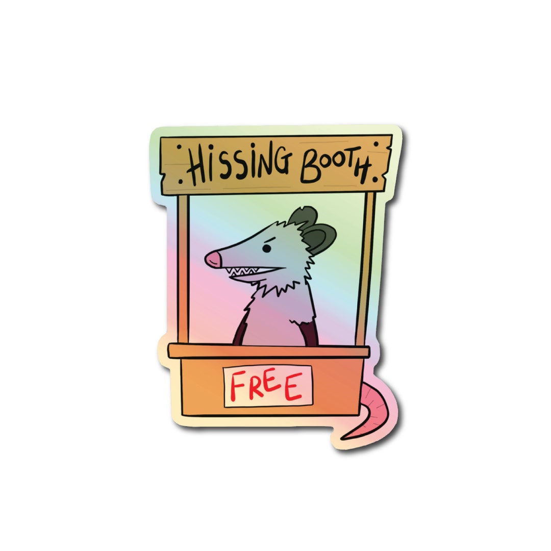 Hissing Booth Holographic Sticker | Possum Sticker | Holographic ...