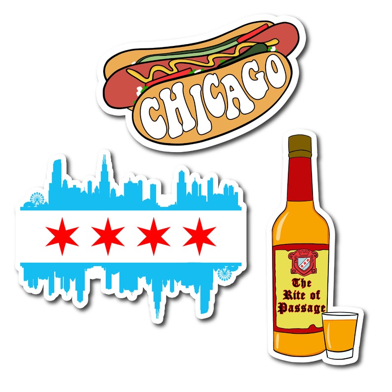 Chicago Sticker Pack | I Love Chicago Stickers | Chi Town Stickers ...
