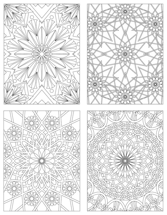 Rowena's Floral Coloring Pages - Etsy