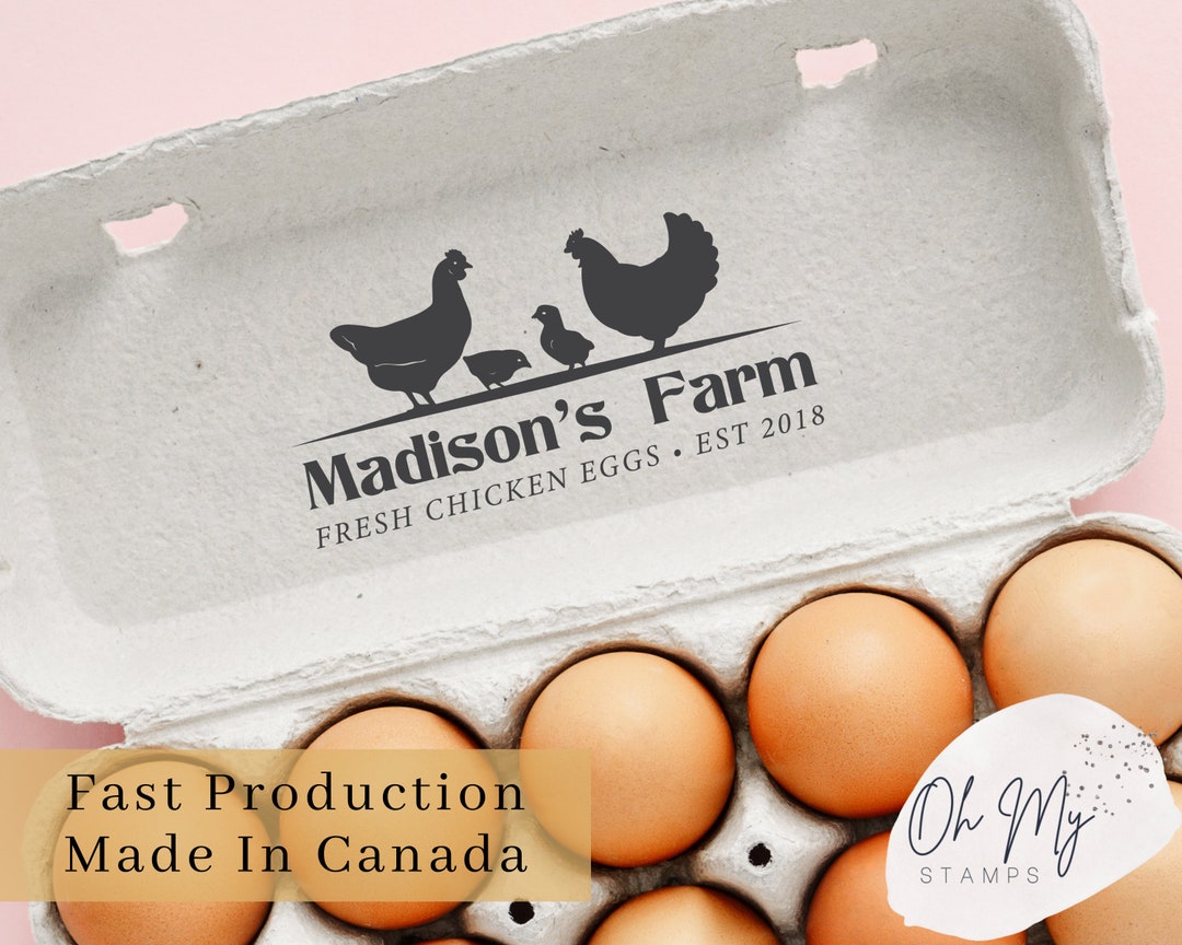 Egg Carton Stamp, Farm Fresh Eggs Custom Name Stamp, Duck Carton Stamp ...