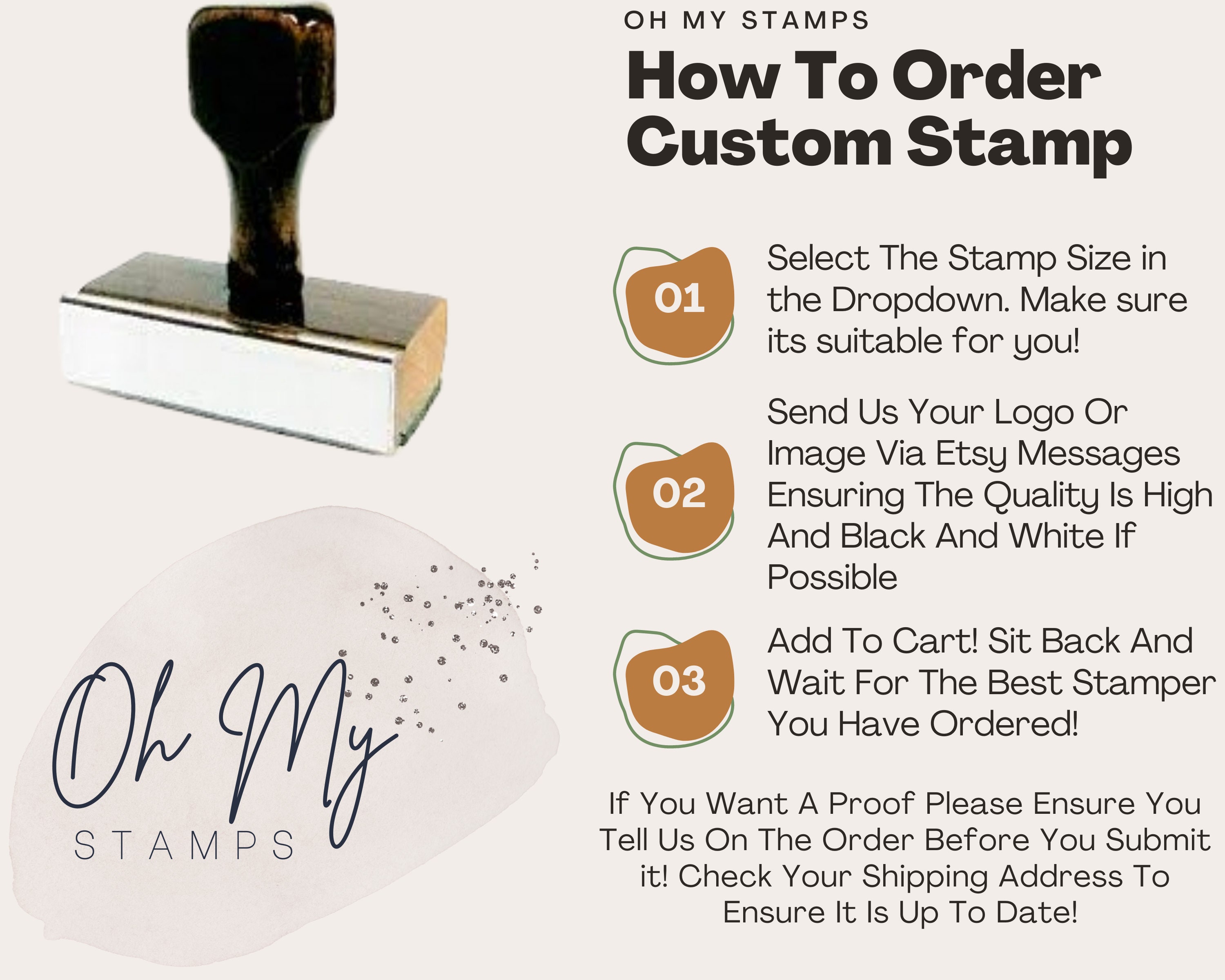 Custom Logo Rubber Stamp Company Logo Stamp From Your Design - Etsy Canada