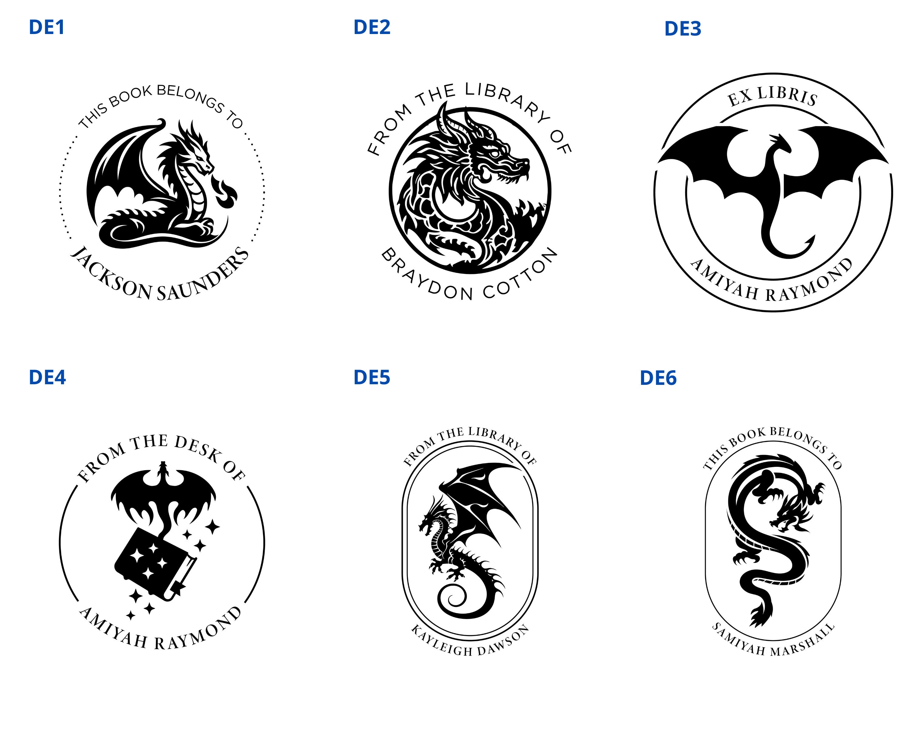 Dragon Book Embosser - Fantasy Book Stamp - From the Library of ...