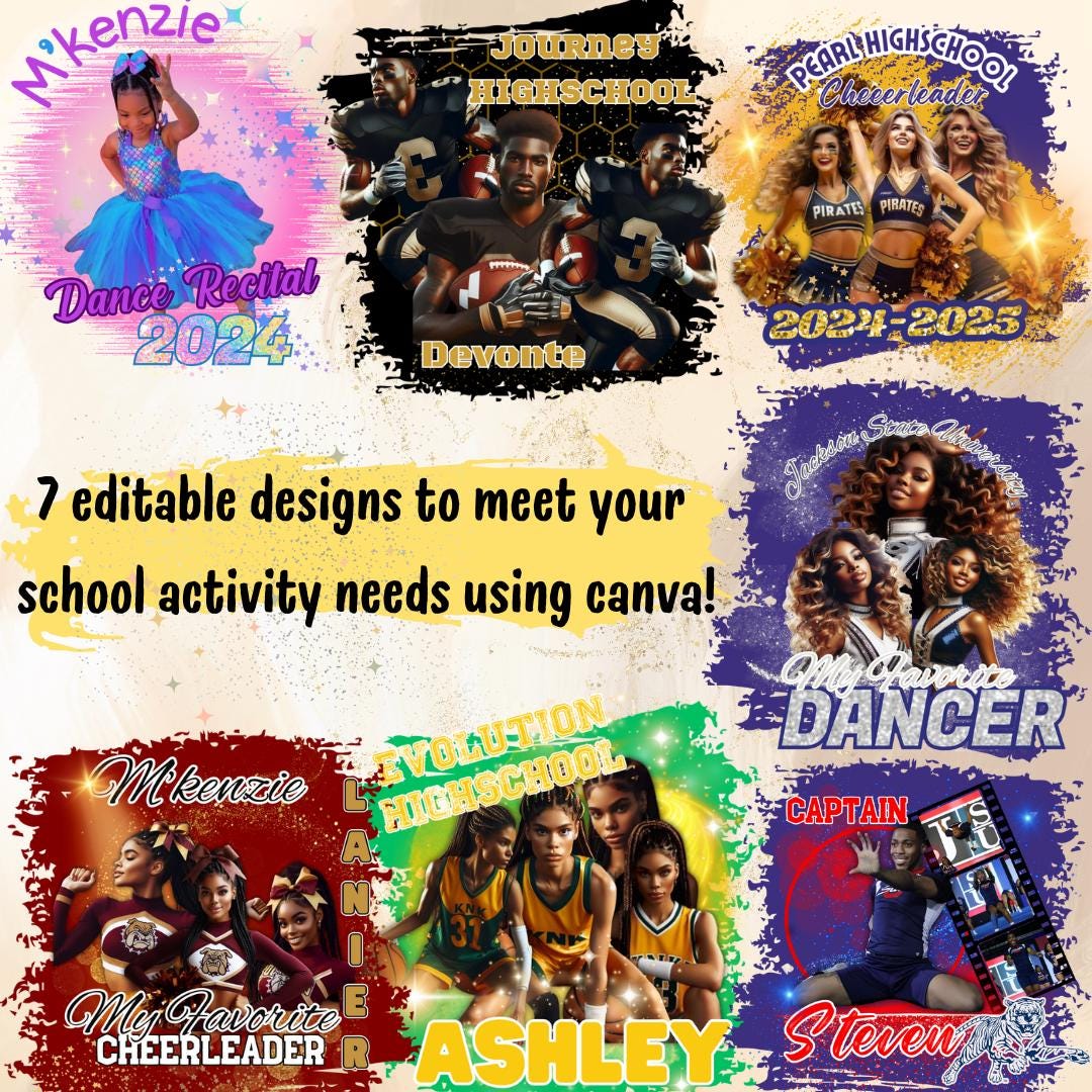 Editable School Sports Design Templates for Canva - Etsy